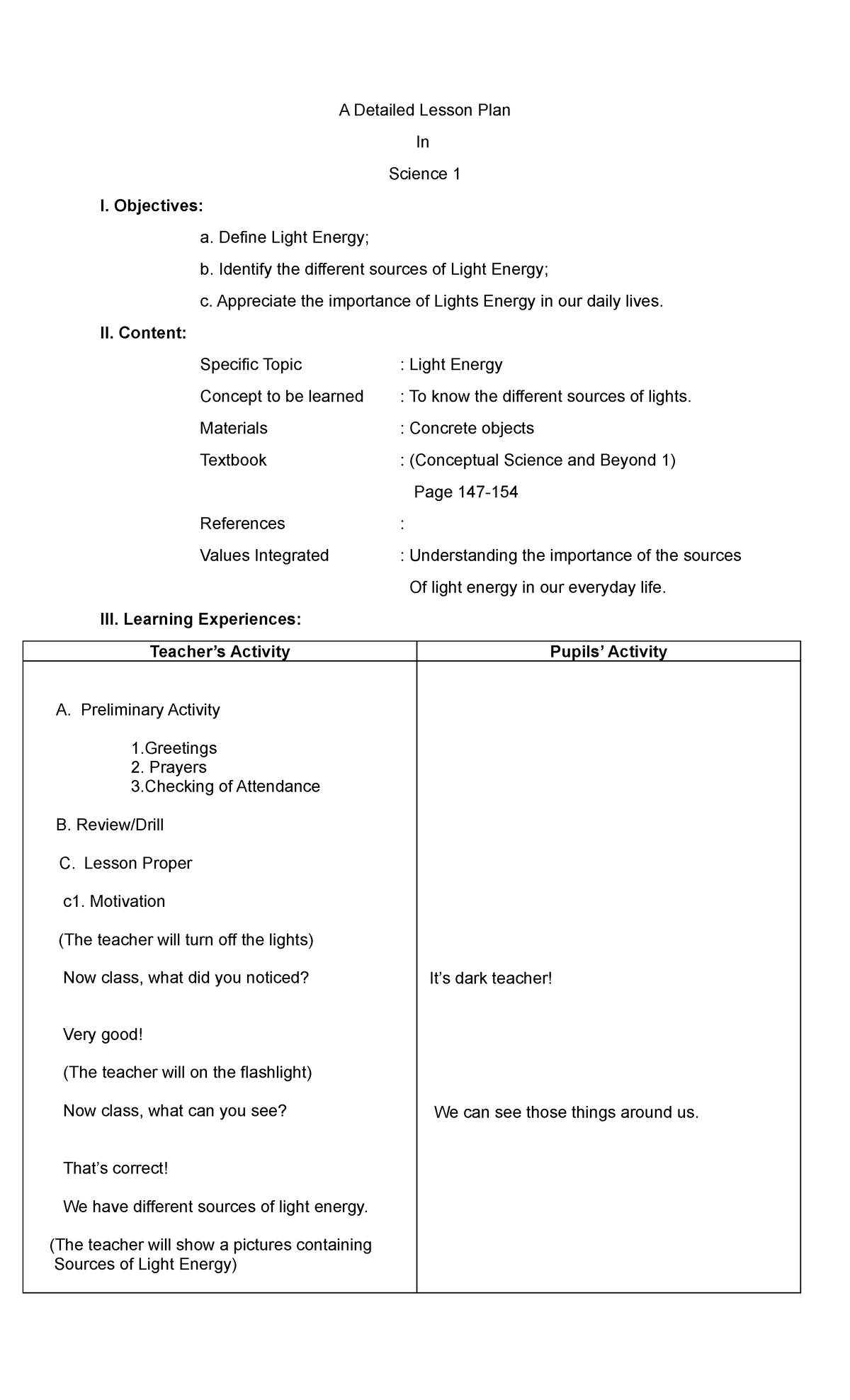 A Detailed Lesson Plan in Science I - A Detailed Lesson Plan In Science ...