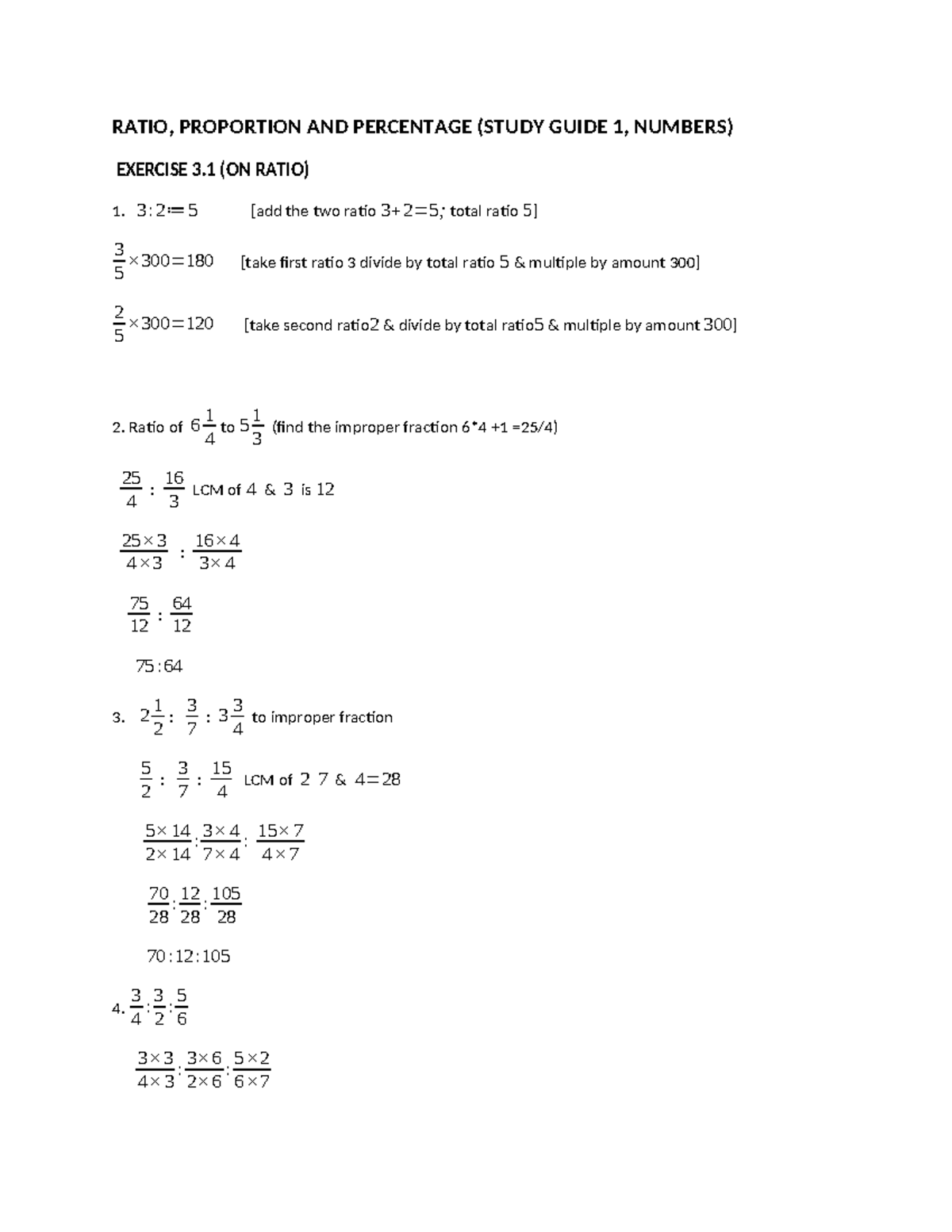Ratio, Proportion and Percentage - RATIO, PROPORTION AND PERCENTAGE ...