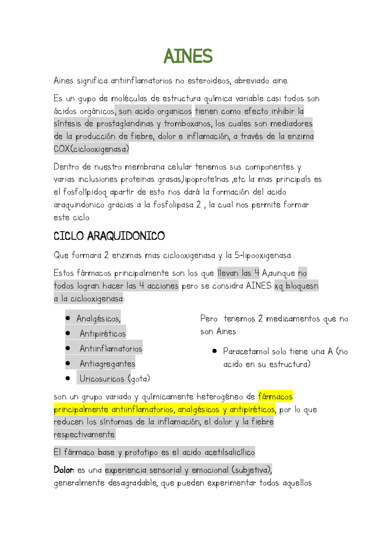 Aines - AINES Aines significa antiinflamatorios no esteroideos ...