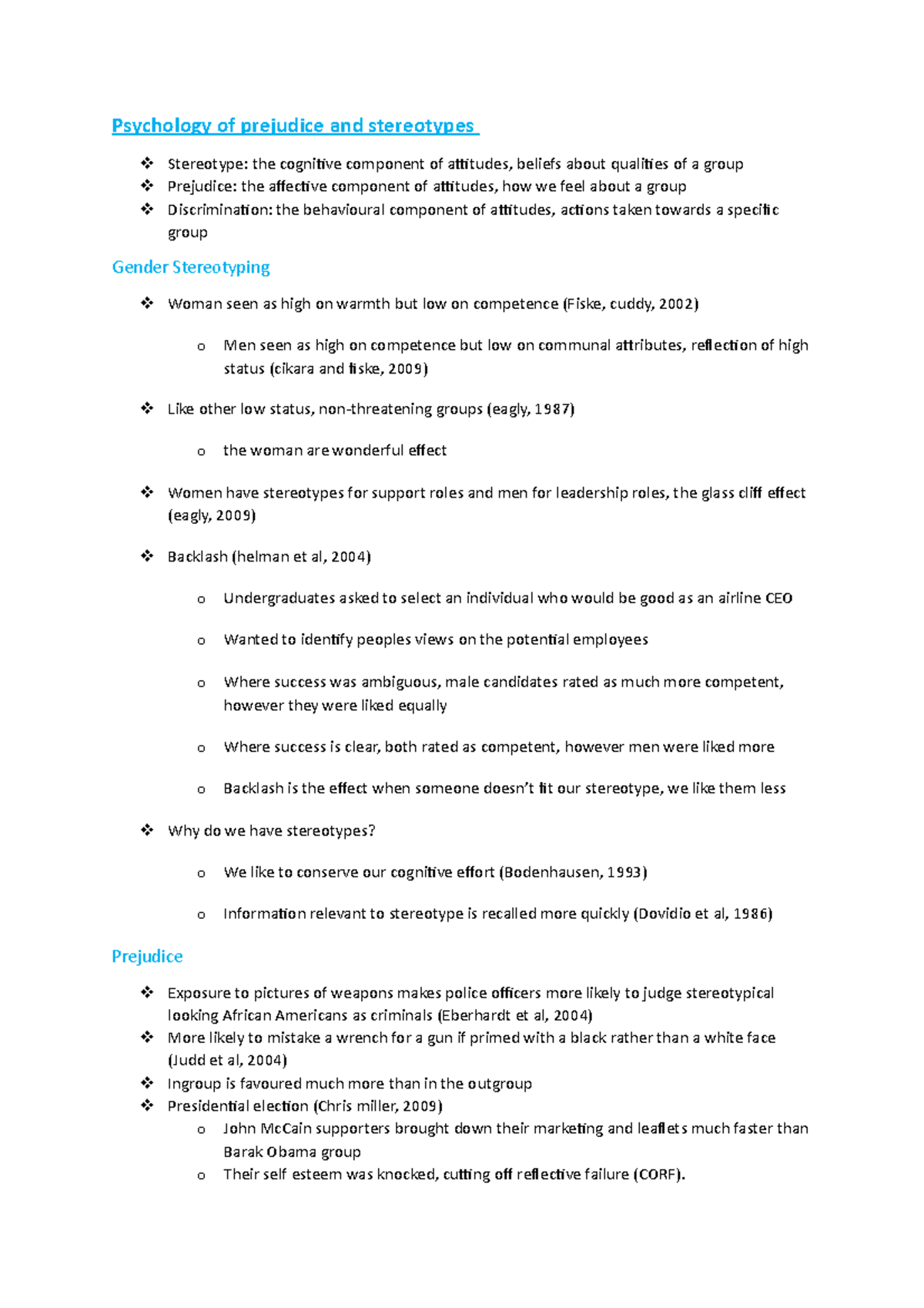 Lecture 12 prejudice and stereotypes - Psychology of prejudice and ...