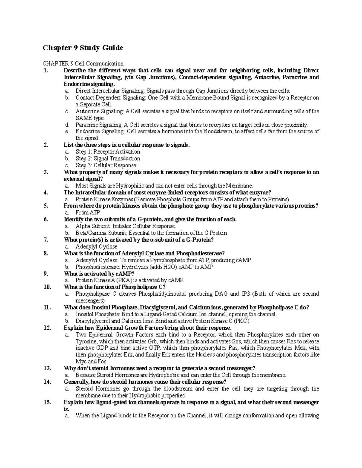 Cell Communication Study Guide - Studocu