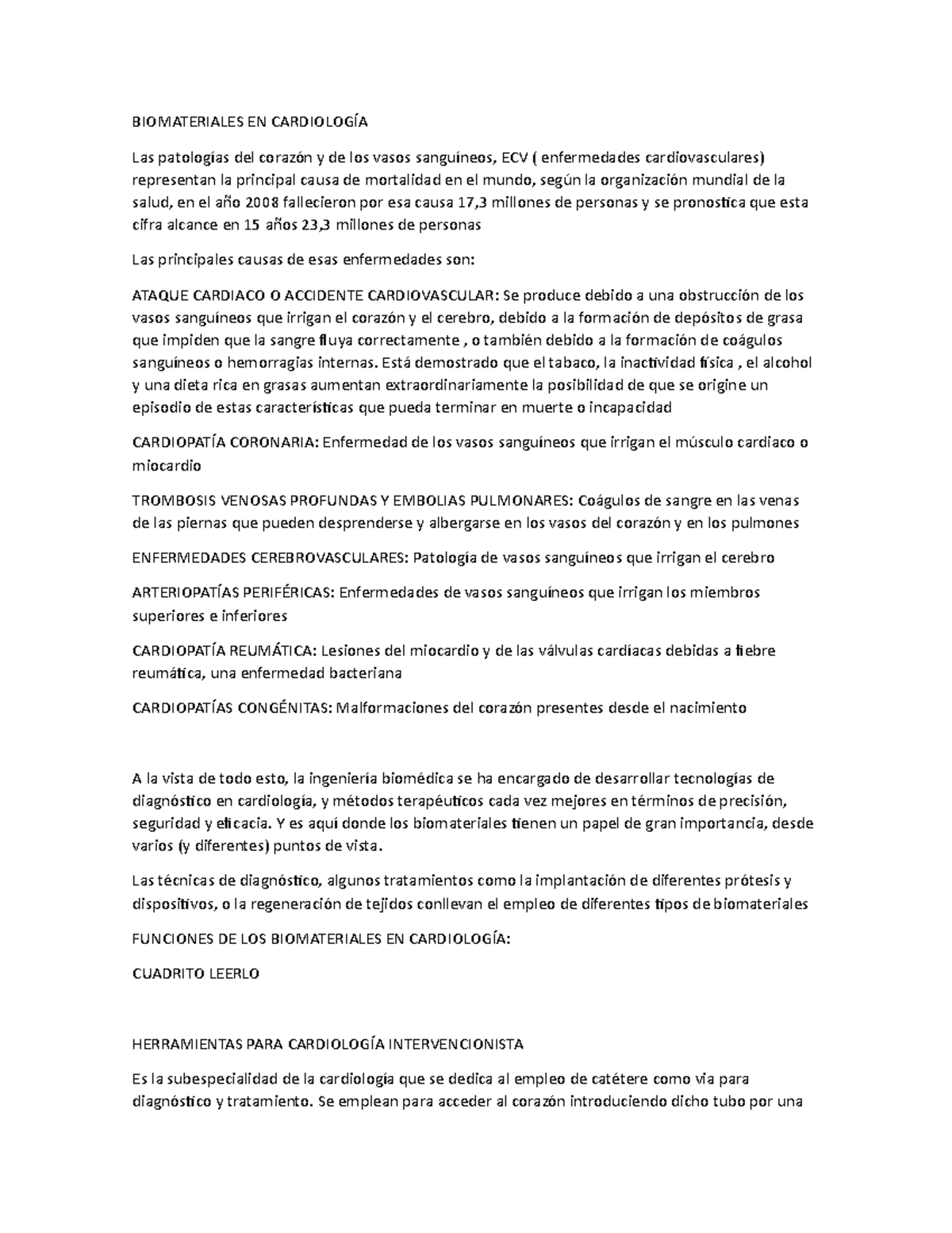 Biomateriales EN Cardiología - BIOMATERIALES EN CARDIOLOGÍA Las ...