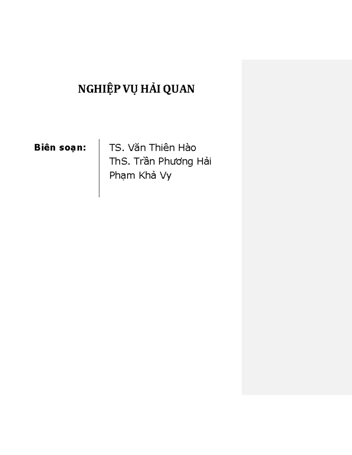 NGHIỆP-VỤ-HẢI-QUAN Luu-hanh-noi-bo-2024 - NGHIỆP VỤ HẢI QUAN Biên soạn ...