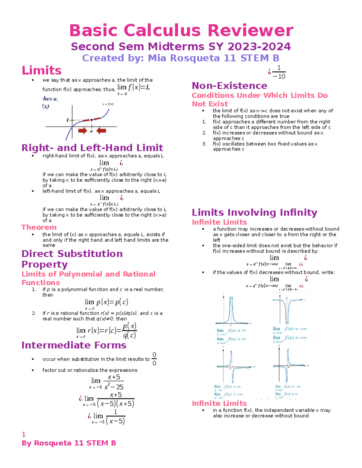 Bascal is so fun (ayoko na) - Basic Calculus Reviewer Second Sem ...