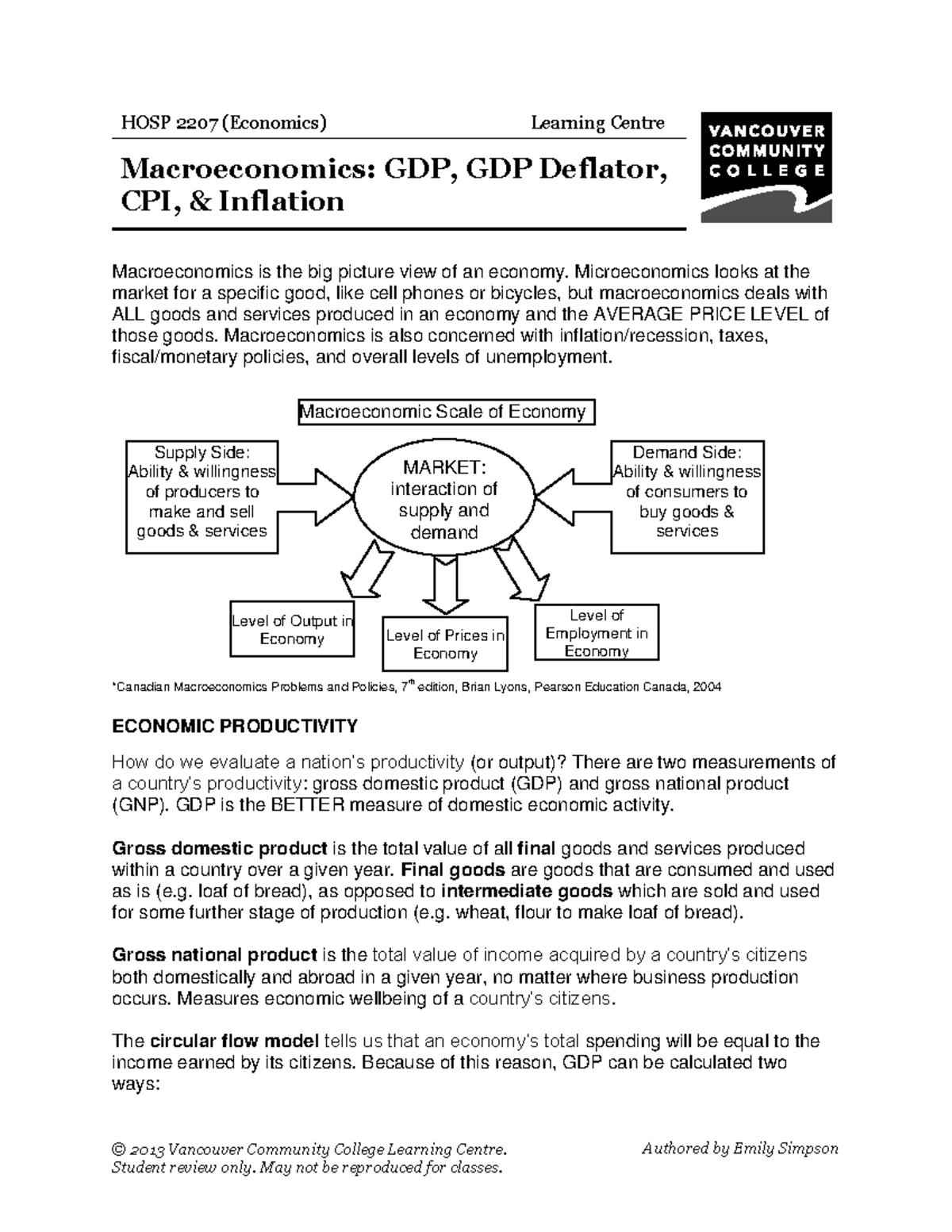Econ-07-GDP CPI inflationrate - HOSP 2207 (Economics) Learning Centre ...