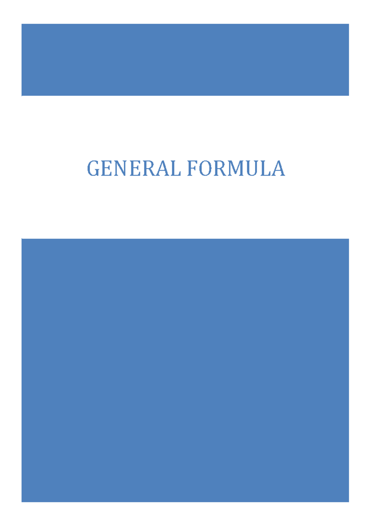 General Formula-Table of content - GENERAL FORMULA Contents = 0 m 3 W b ...