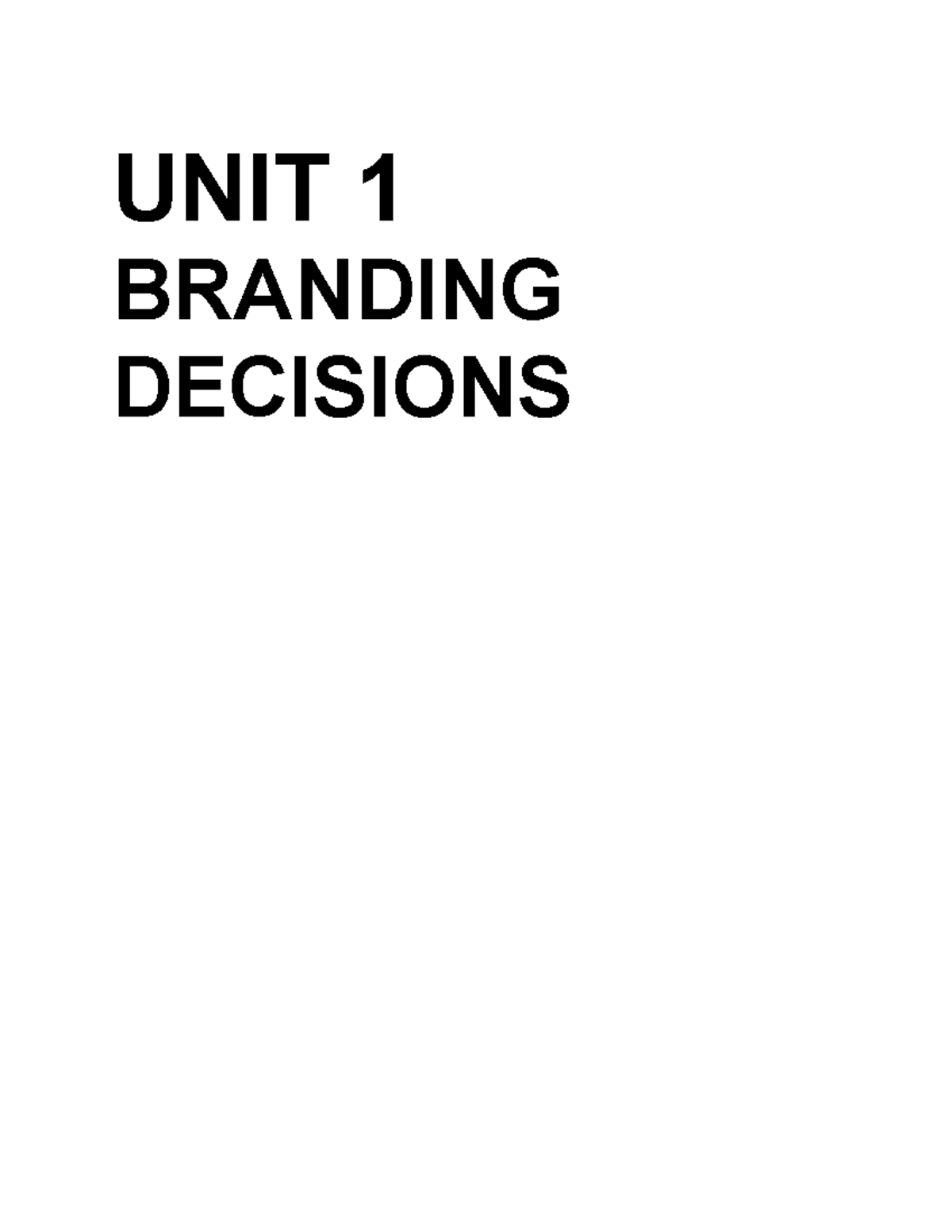DCMM1 2 Chapt 1 PP NOTE Branding Decisions UNIT 1 BRANDING DECISIONS dcmm1-2-chapt-1-pp-note-branding-decisions-unit-1-branding-decisions