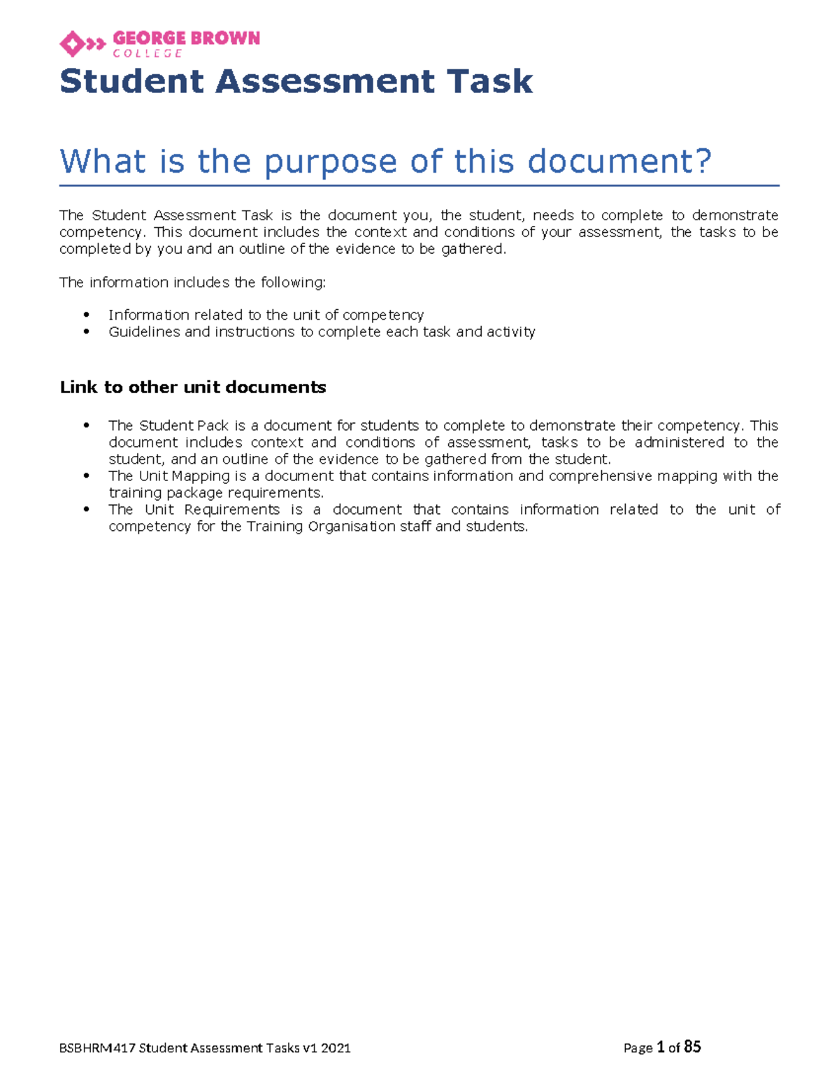 Bsbhrm 417 Student Assessment Tasks v1 2021 - Copy - Student Assessment Task What is the purpose ...