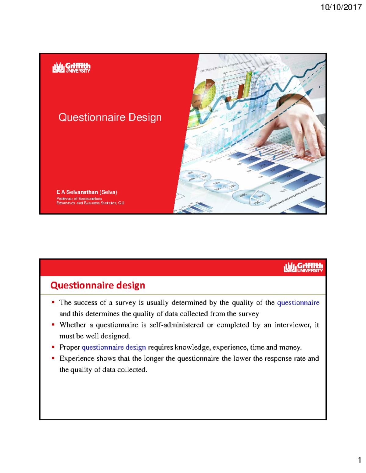 Questionaire Design - Business Data Analysis - Questionnaire Design E A ...