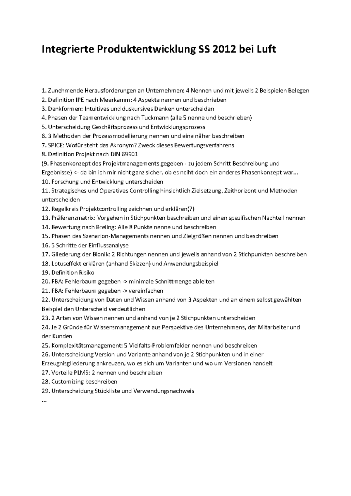 2012 SS IPE Luft Gedaechtnisprotokoll - Integrierte Produktentwicklung ...