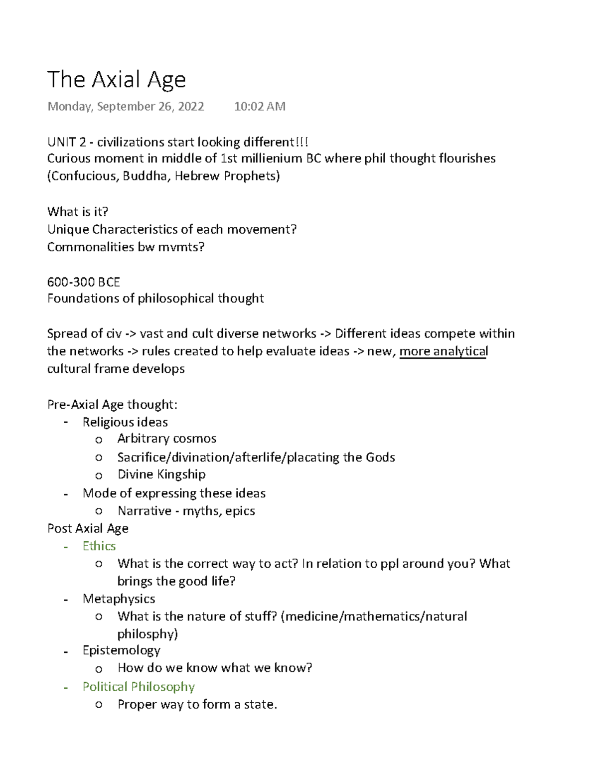 The Axial Age - Jon Felt - UNIT 2 - civilizations start looking ...