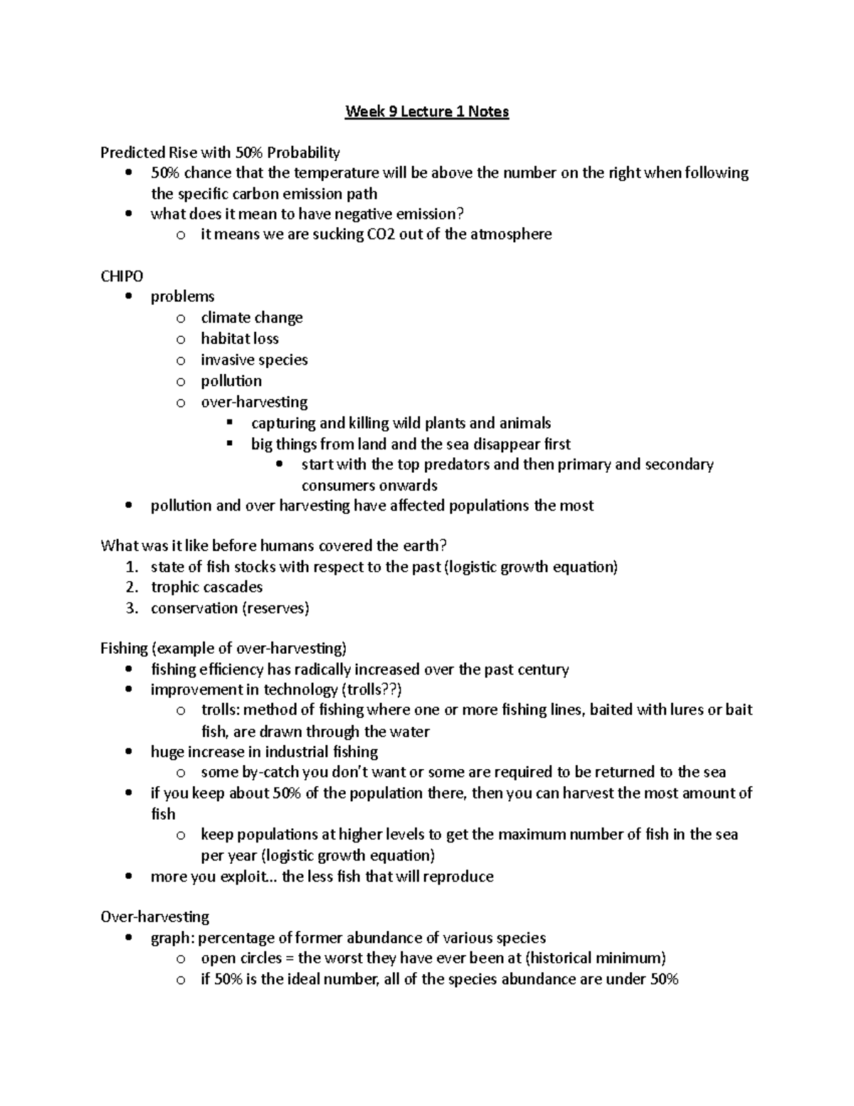 Week 9 Lecture 1 Notes - Dr. Kronforst - Week 9 Lecture 1 Notes ...
