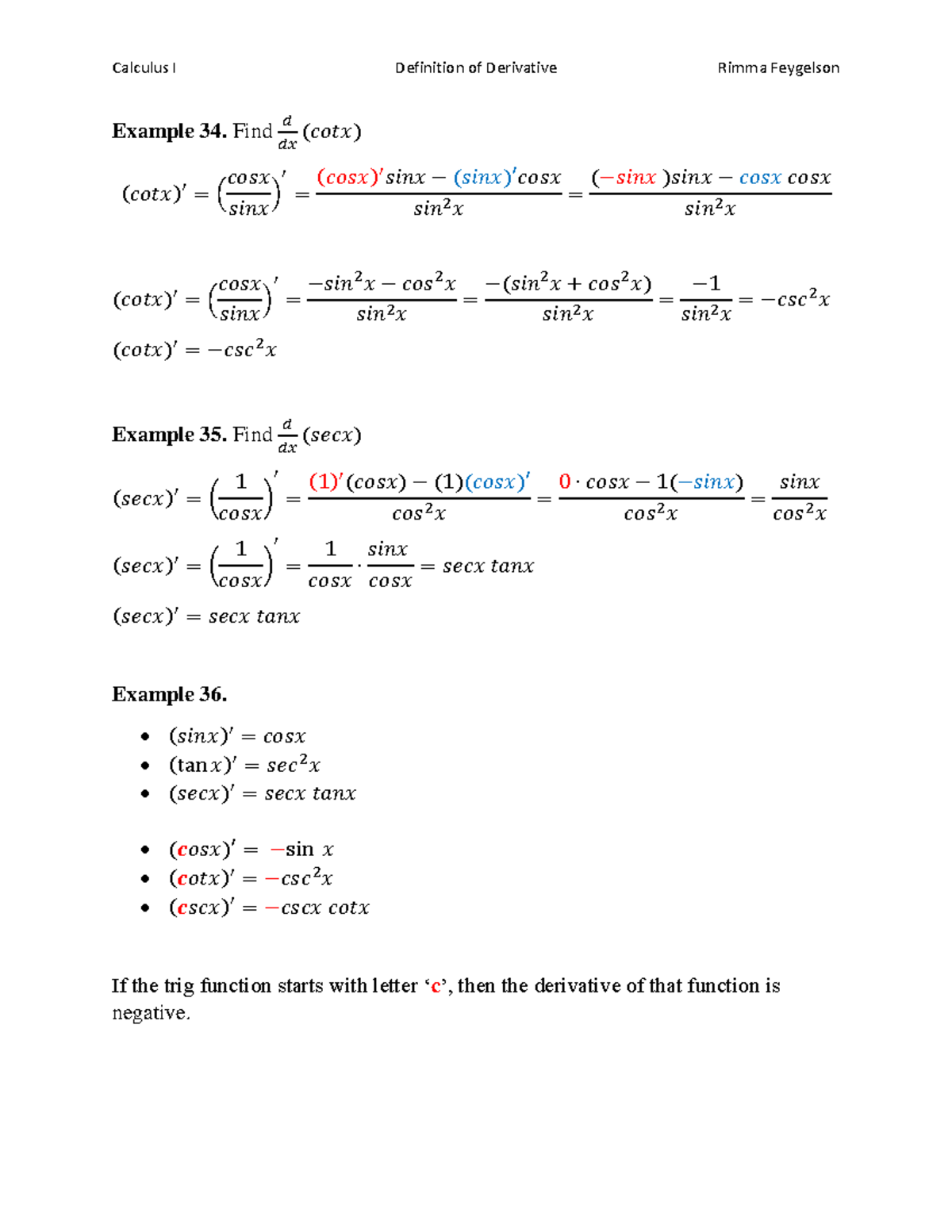 3.4 Derivate Product and Quotient Rules p2 - Calculus I Definition of ...