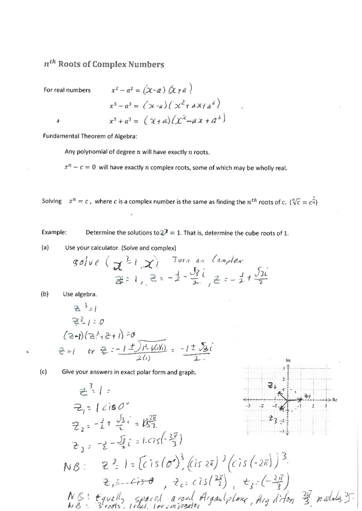 8Lesson 8 nth Roots of Complex Numbers Solutions - MATH1722 - Studocu