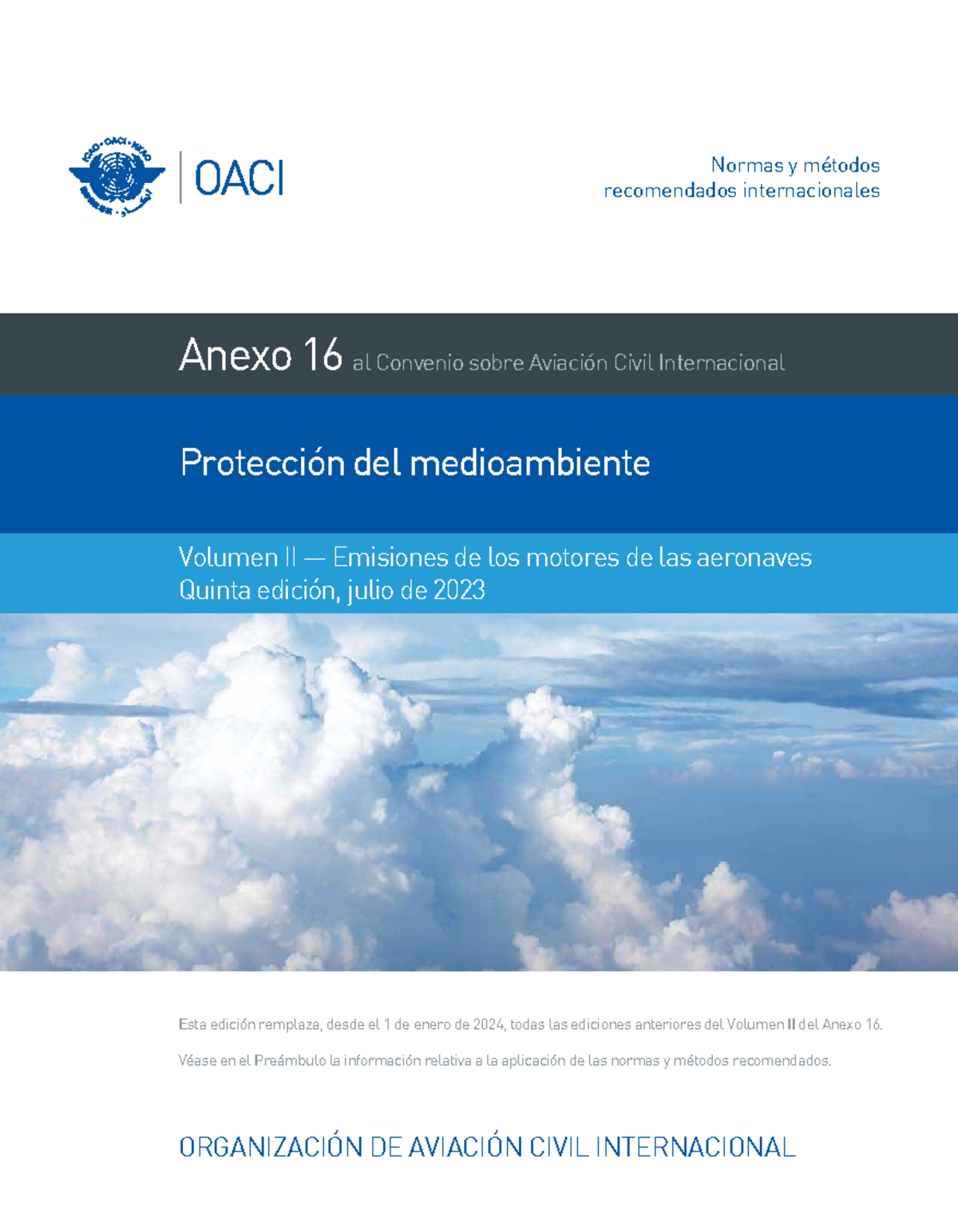 Anexo 16 - OACI V.2 - Emisiones de los motores de las aeronaves - ORGANIZACIÓN DE AVIACIÓN CIVIL ...