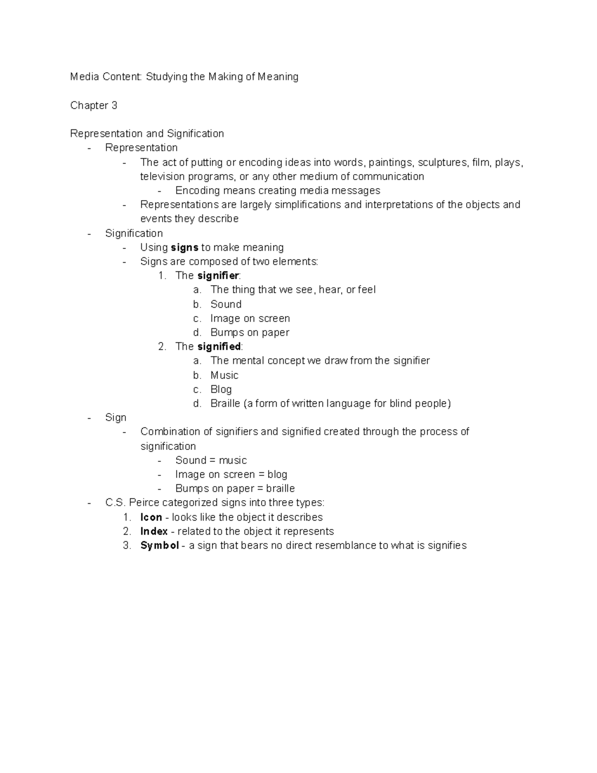coms201 lecture 3-jan - Media Content: Studying the Making of Meaning ...