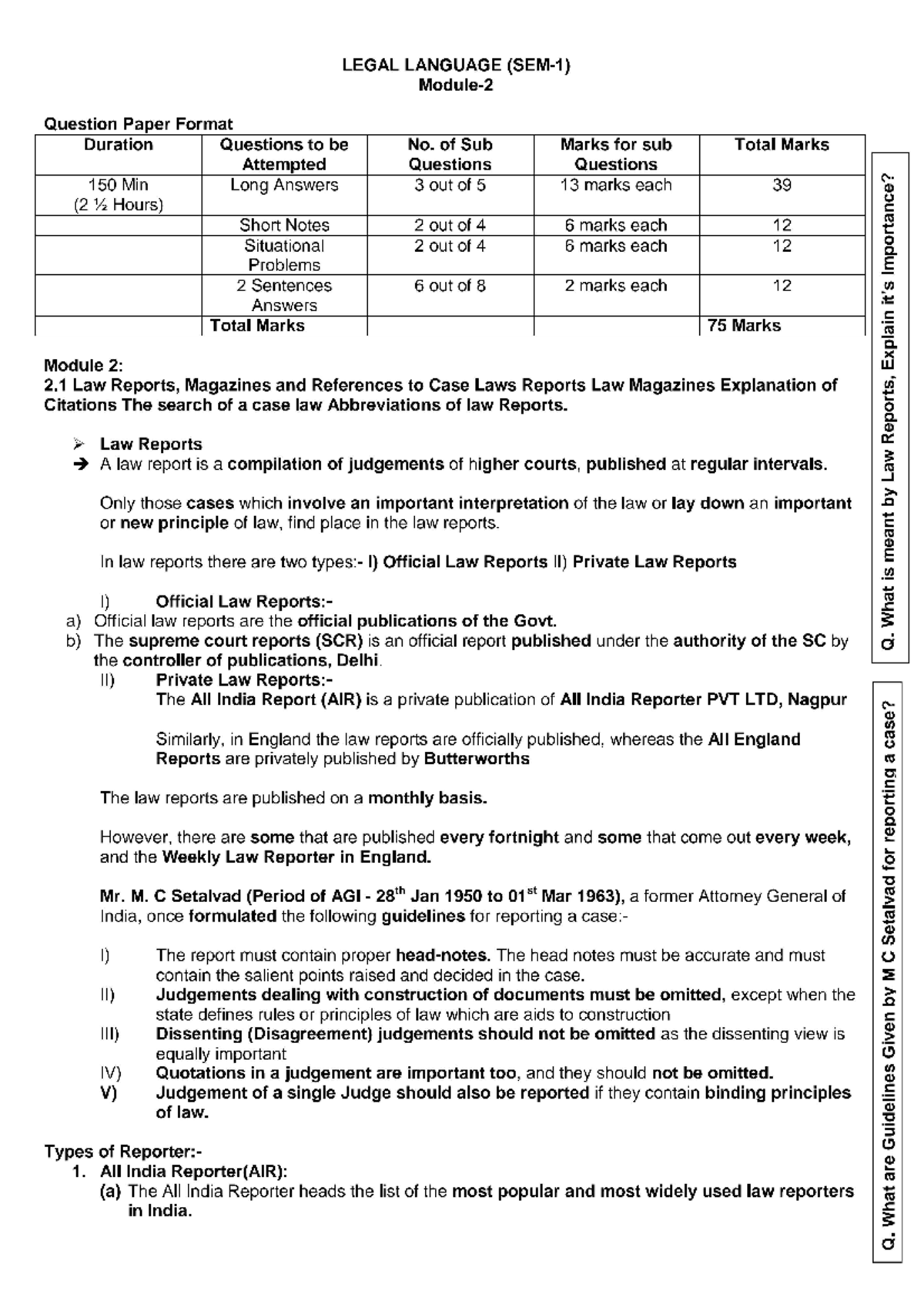 Legal Language Note Module 2 - Bachelor of Legislative Law - Studocu
