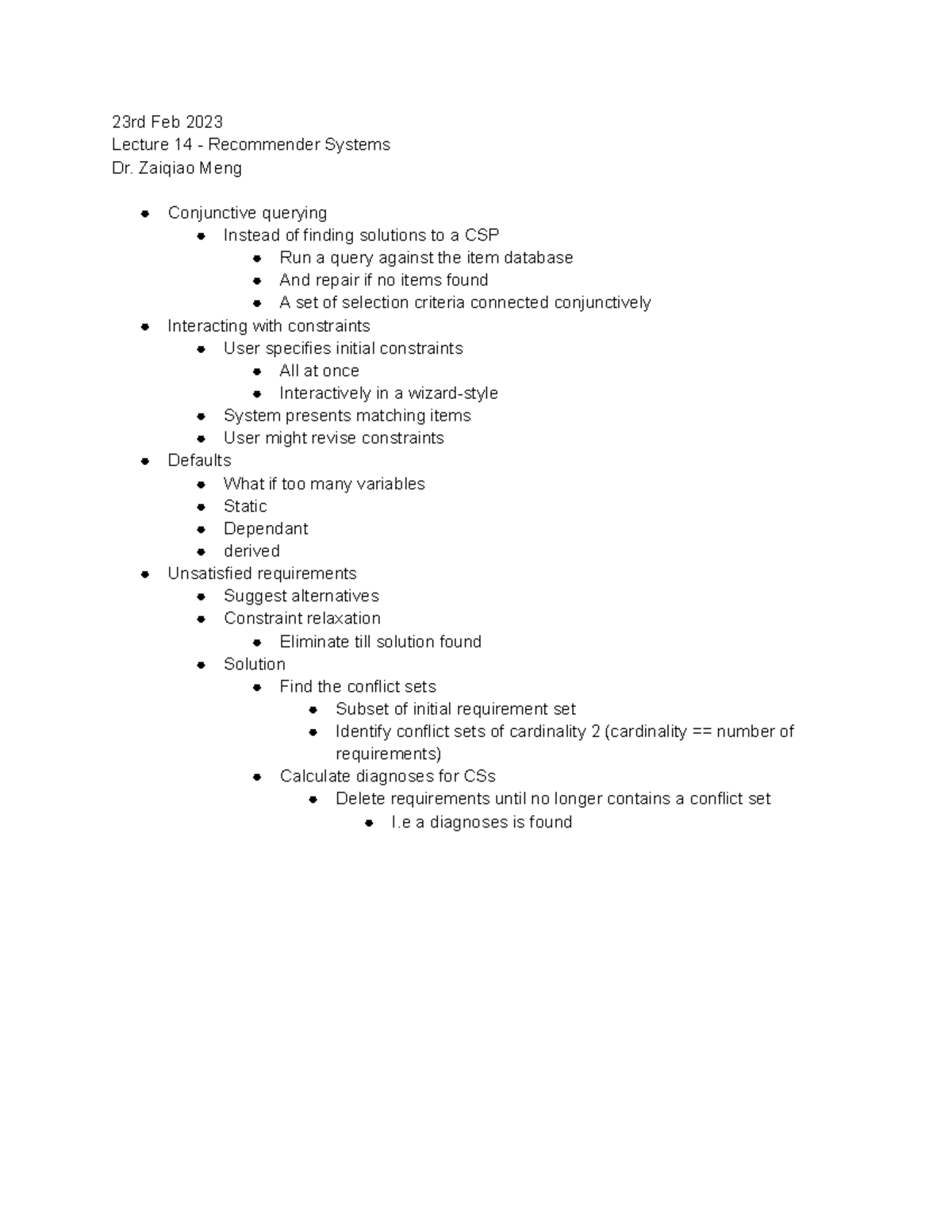 Recommender Systems Lecture 14 - 23rd Feb 2023 - 23rd Feb 2023 Lecture 14 - Recommender Systems ...