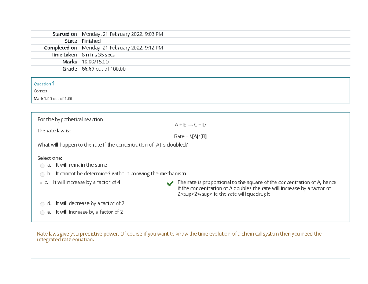 section E revision quiz - Started on Monday, 21 February 2022, 9:03 PM ...