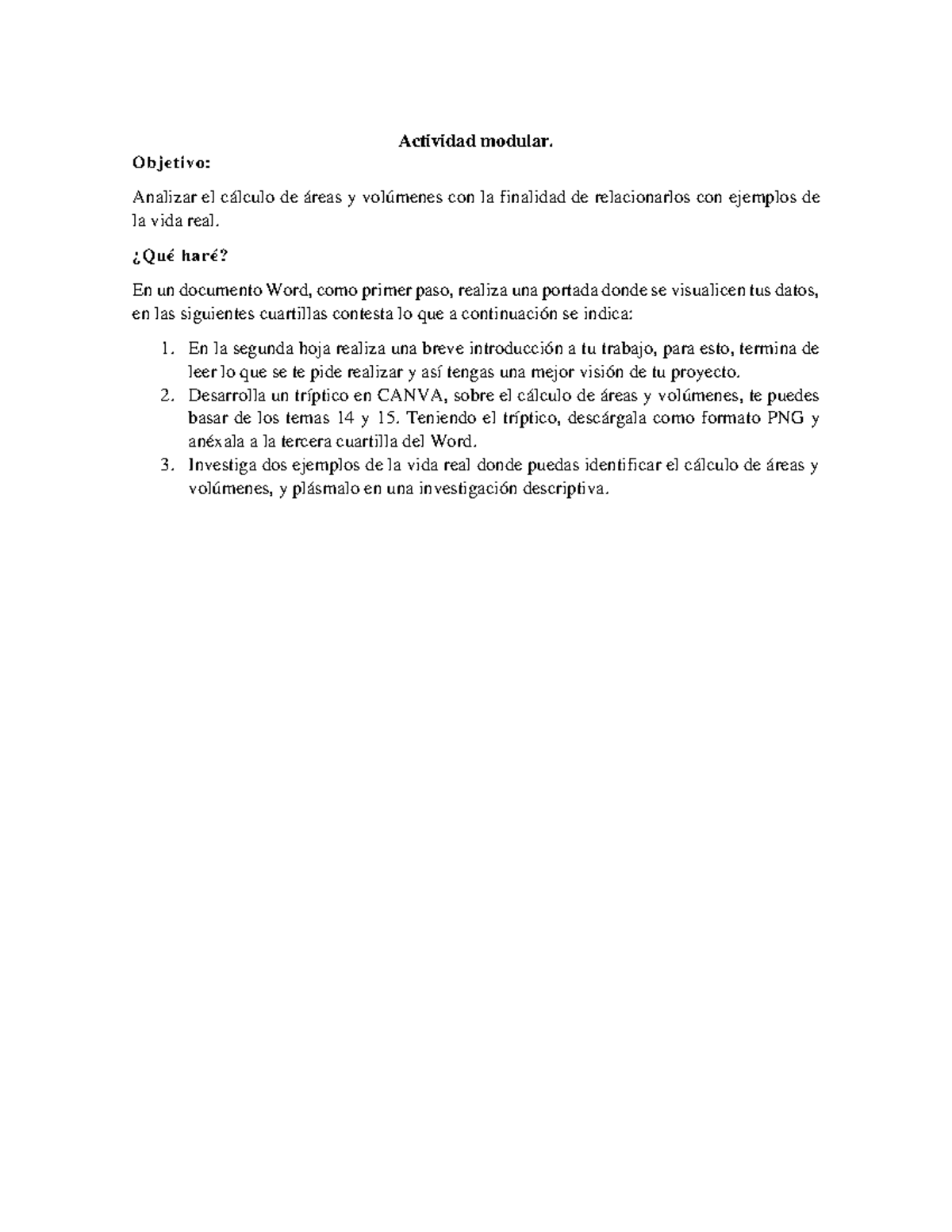 Calculo Integral Proyecto Moular - Actividad modular. Objetivo ...
