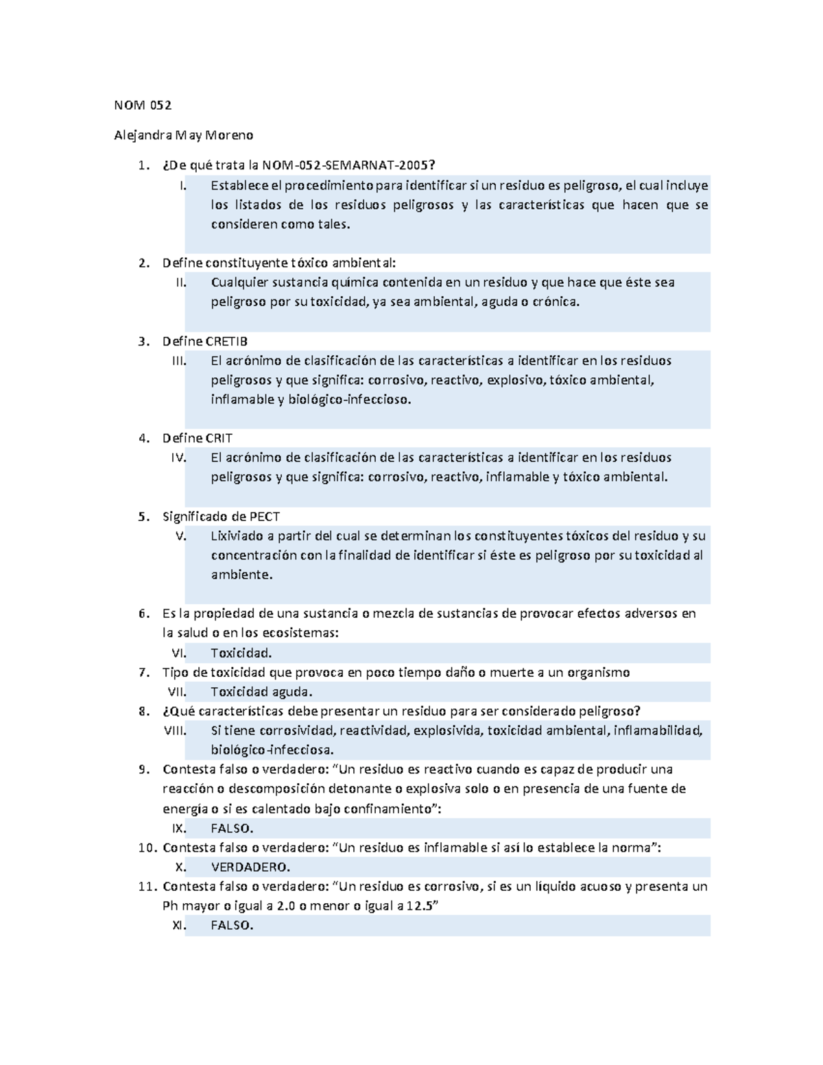 NOM 052. Cuestionario - NOM 052 Alejandra May Moreno ¿De qué trata la ...