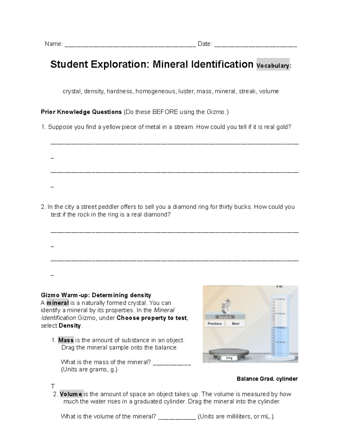 Mineral Identification SE - Name ...