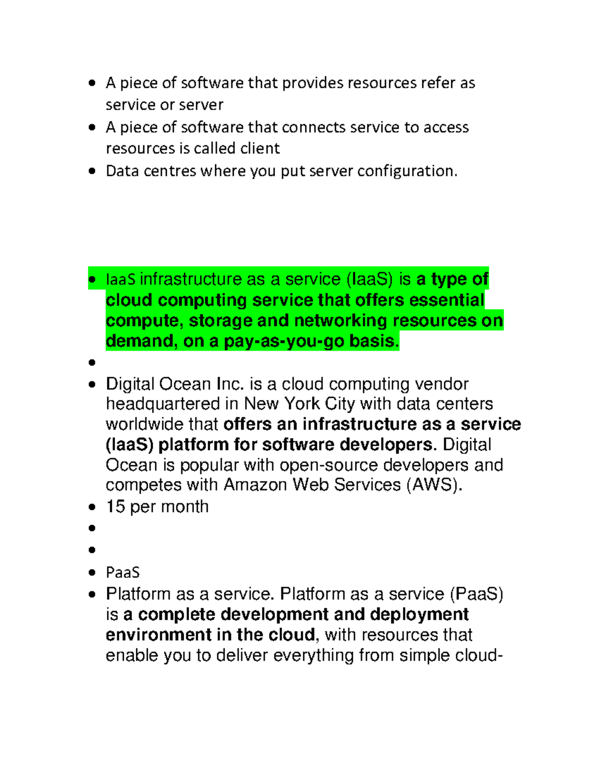 Intro to IT infrastructure notes - A piece of software that provides ...