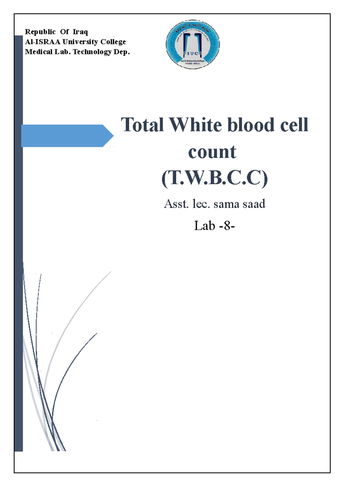Total WBC count - Clinical Biochemistry - Total White blood cell count ...