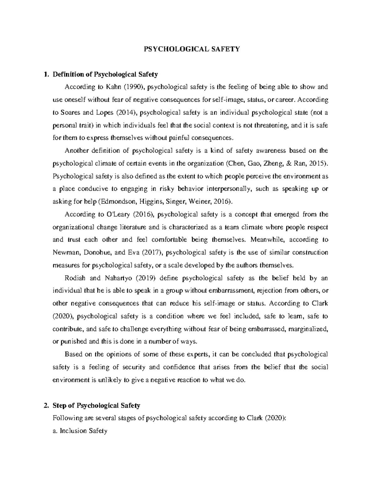 21. Psychological Safety - Ergonomic - PSYCHOLOGICAL SAFETY Definition ...