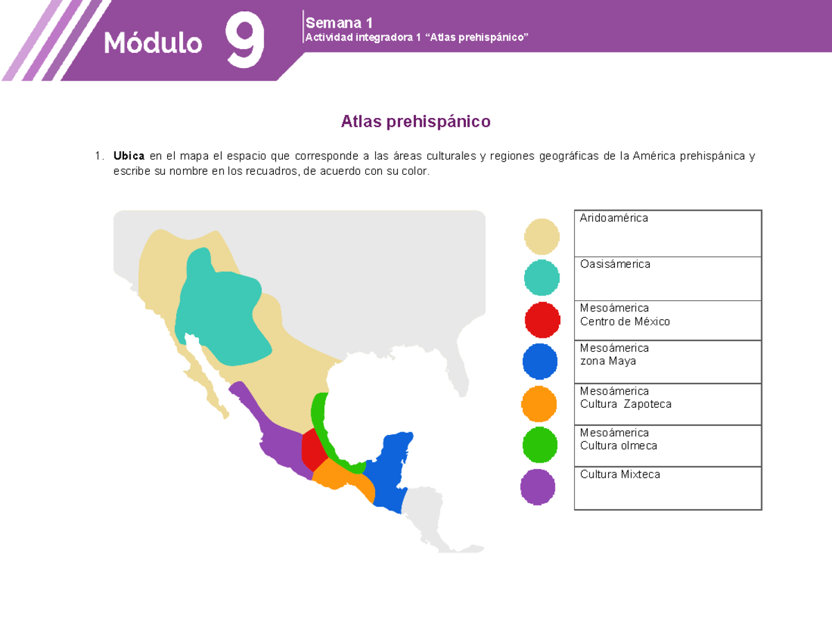 Cortés López Alma M09S1AI1 - Atlas prehispánico Ubica en el mapa el ...