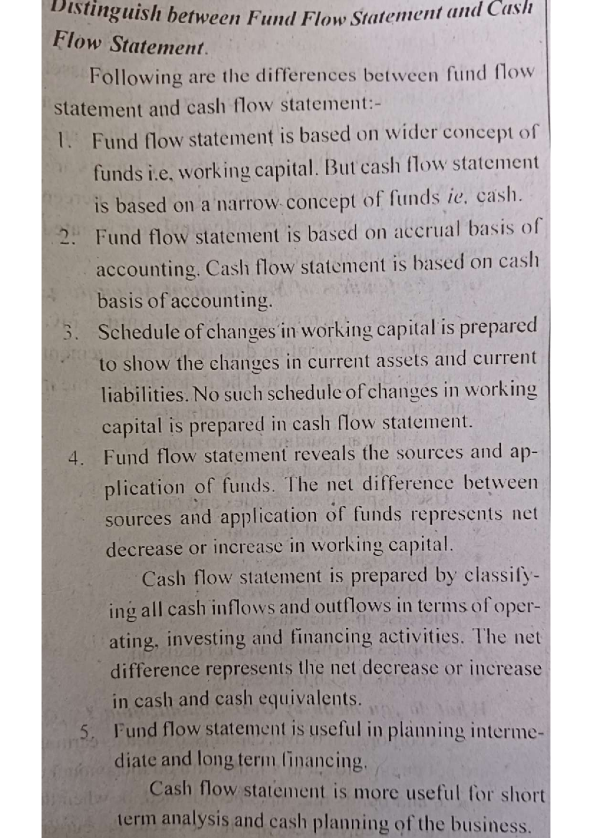 Fundflow and cash flow - Fund flow and cash flow - m.com finance and ...