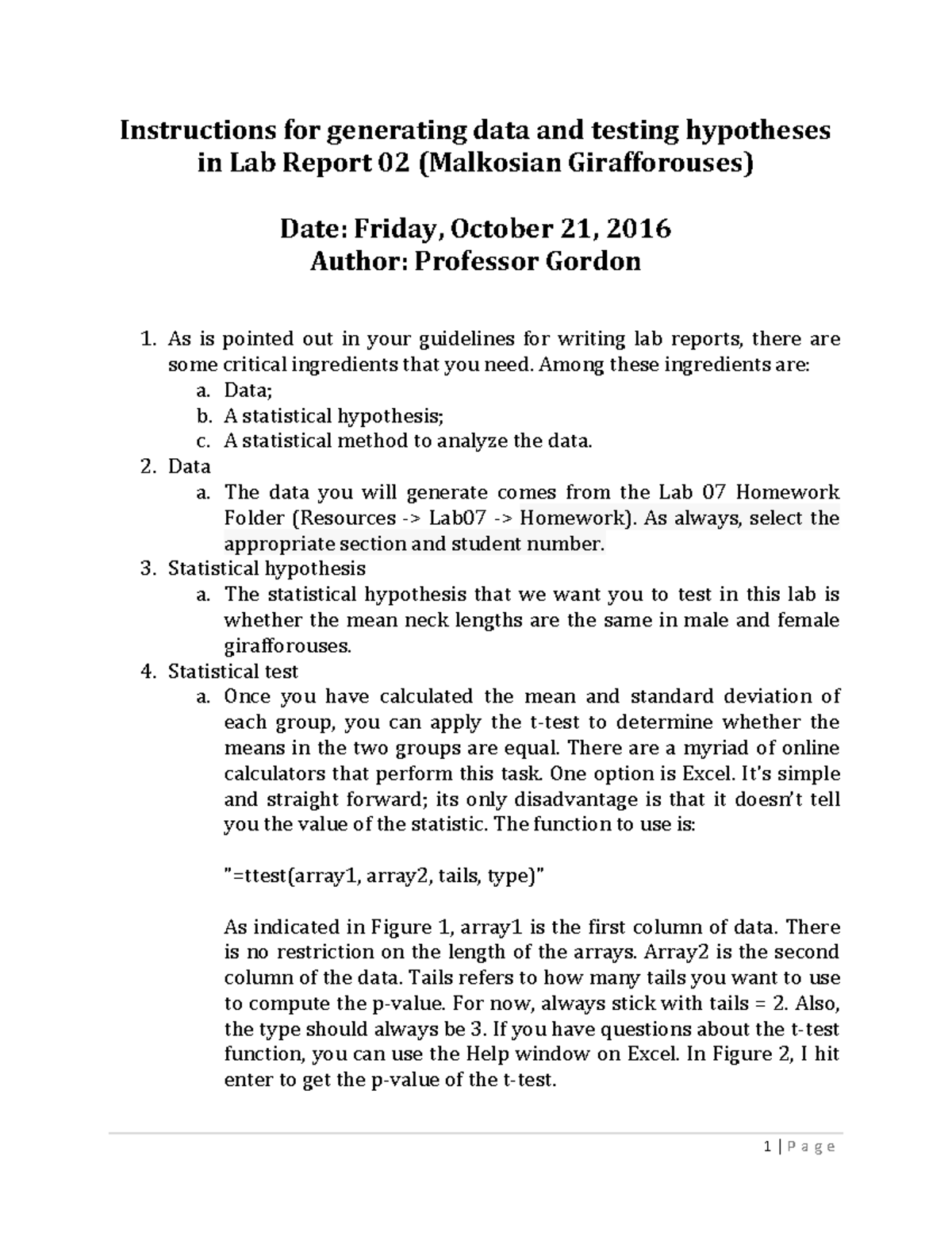 Getting started with Lab Report 02 material - 1 | P a g e Instructions for generating data and ...