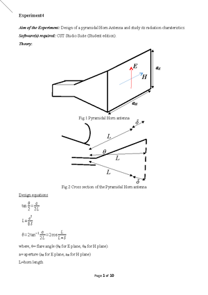 Manual Exp2 - Microwave Antenna Lab - Aim of the Experiment: To design ...