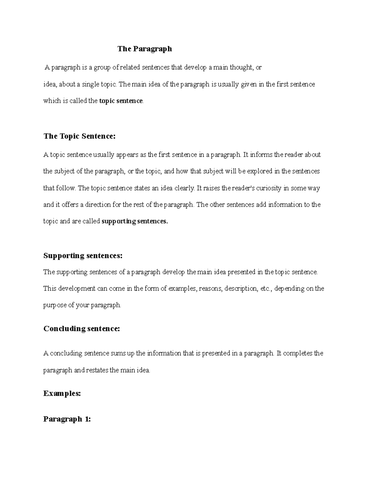 How to write a paragraph - The Paragraph A paragraph is a group of ...