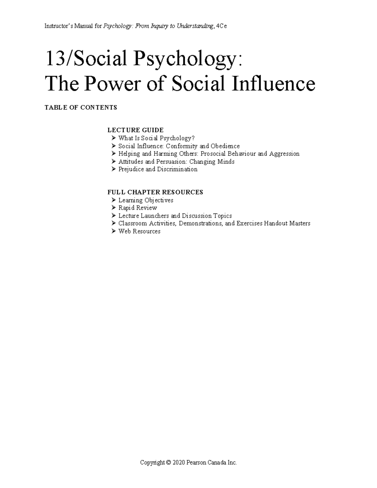 Ch. 13 Social Psychology - The Power of Social Influence - 13/Social ...