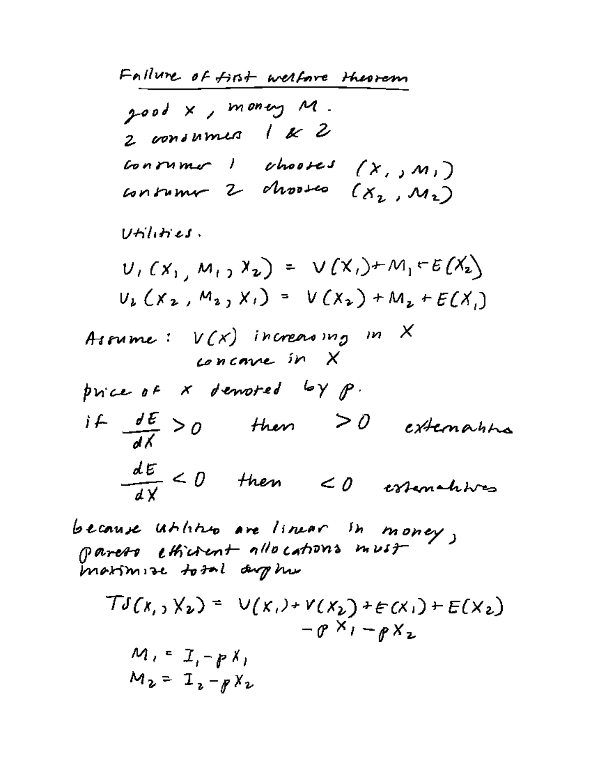 ECO 300 Lecture notes on the first welfare theorem - ECO 300 - Studocu