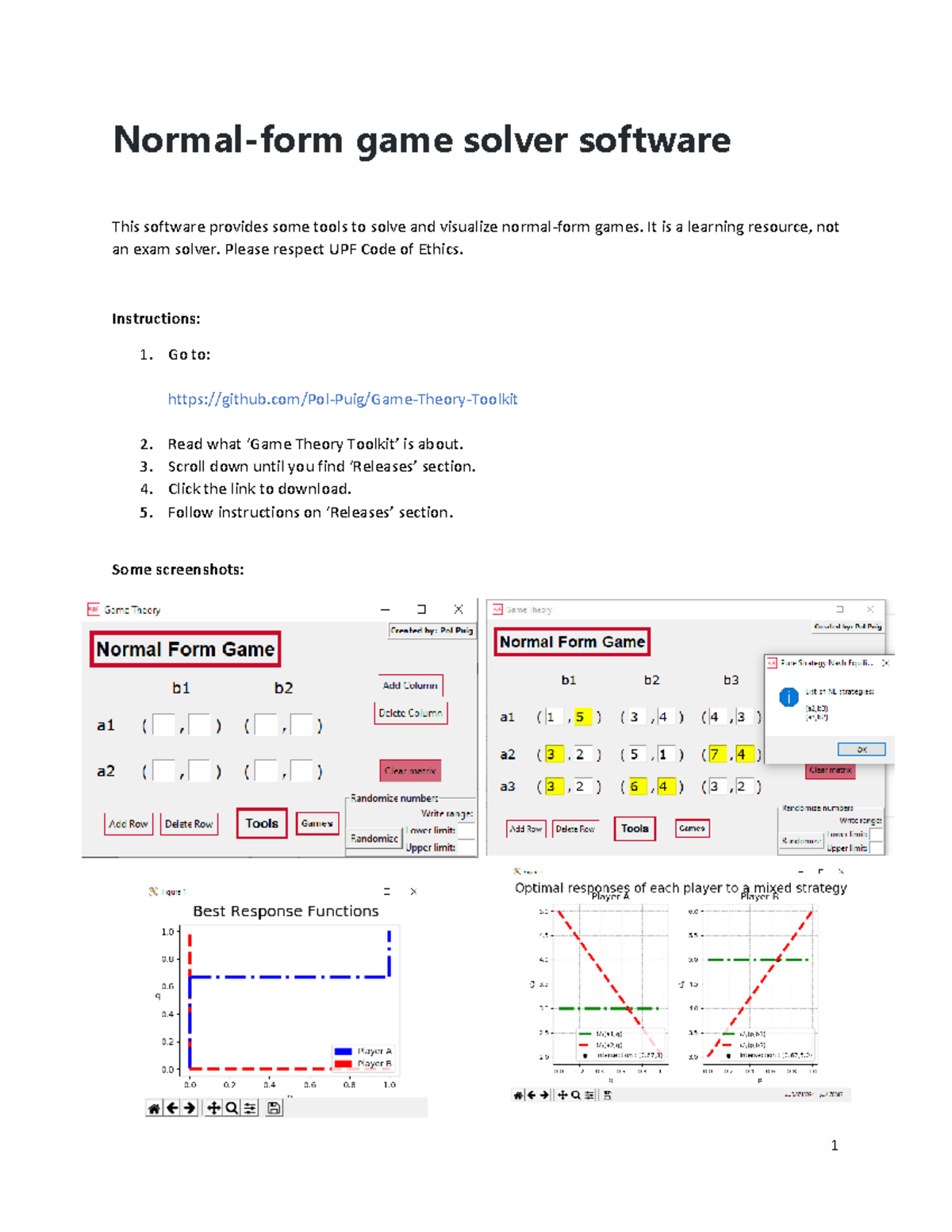 Normal-form Game Solver - 1 Normal-form game solver software This ...