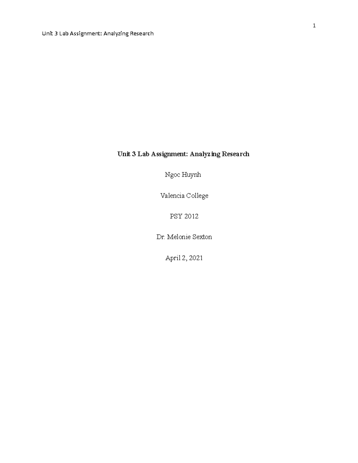 LAB 3 - Individual Differences in children - Unit 3 Lab Assignment ...