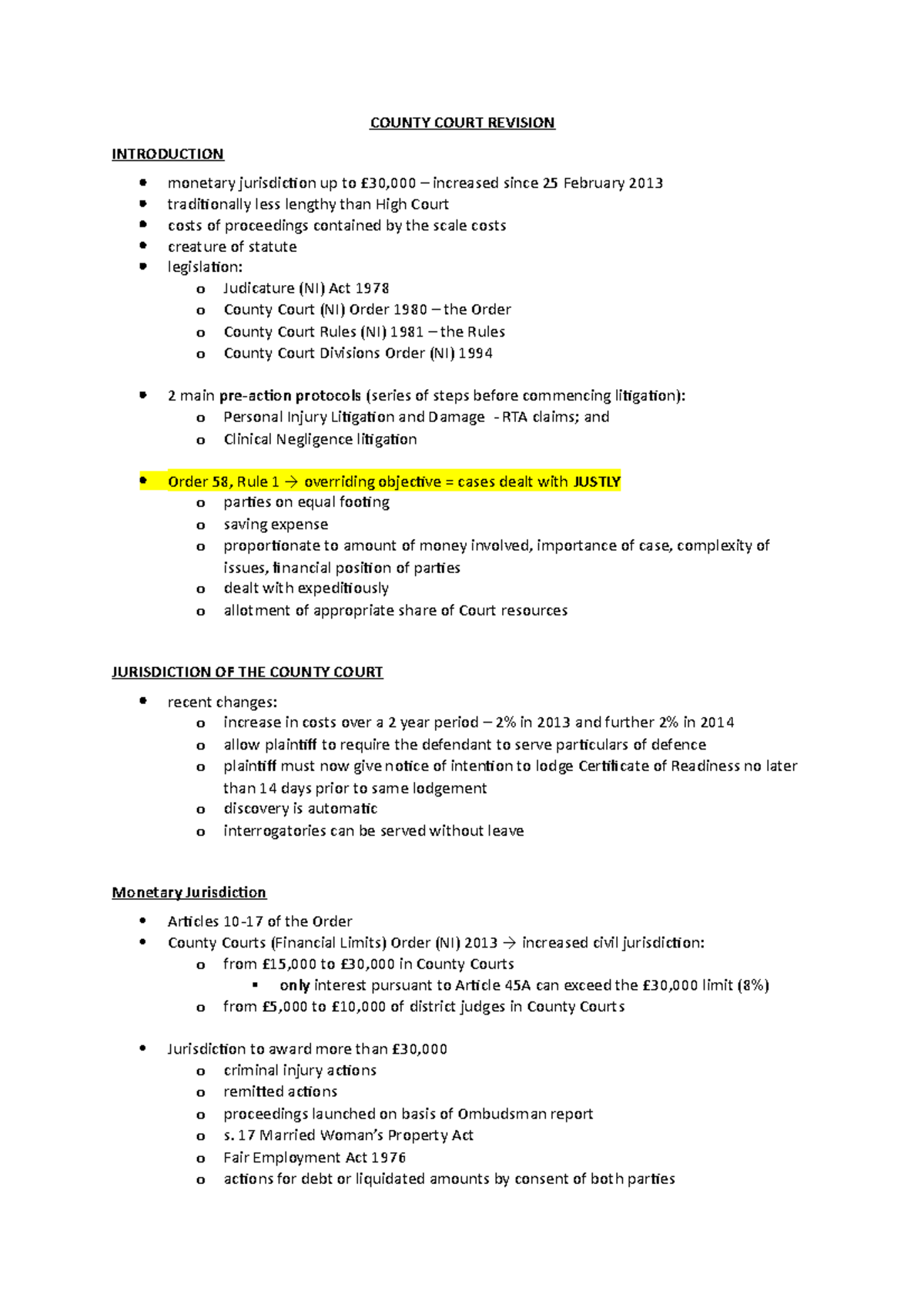 County Court Revision - COUNTY COURT REVISION INTRODUCTION monetary ...