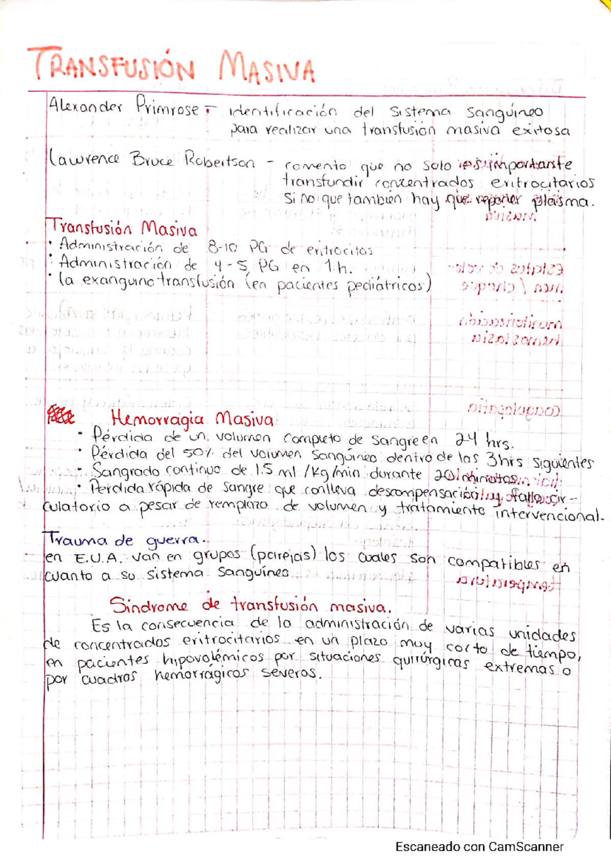 Transfusión masiva - Medicina - Studocu