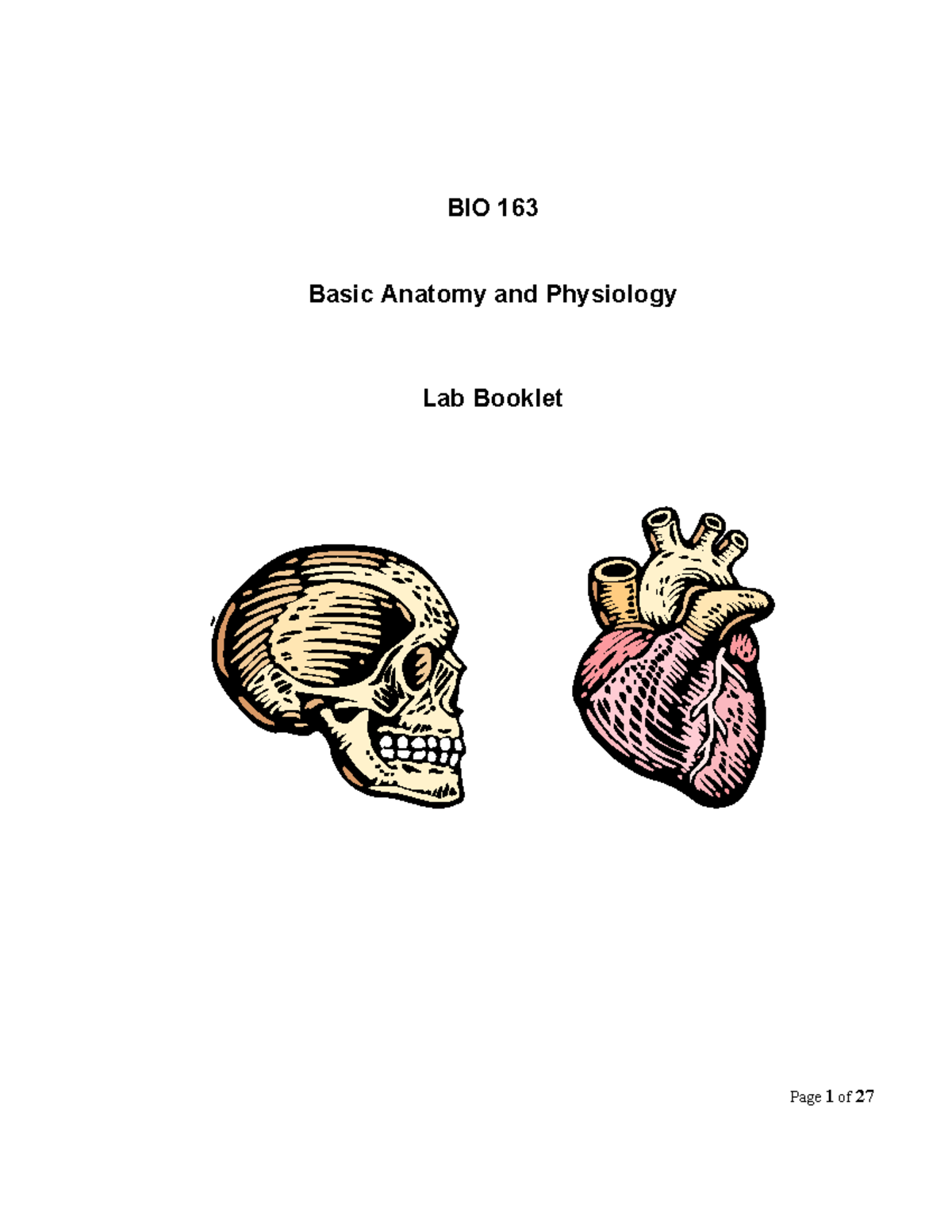 BIO163Lab Booklet - BIO 163 Basic Anatomy and Physiology Lab Booklet ...