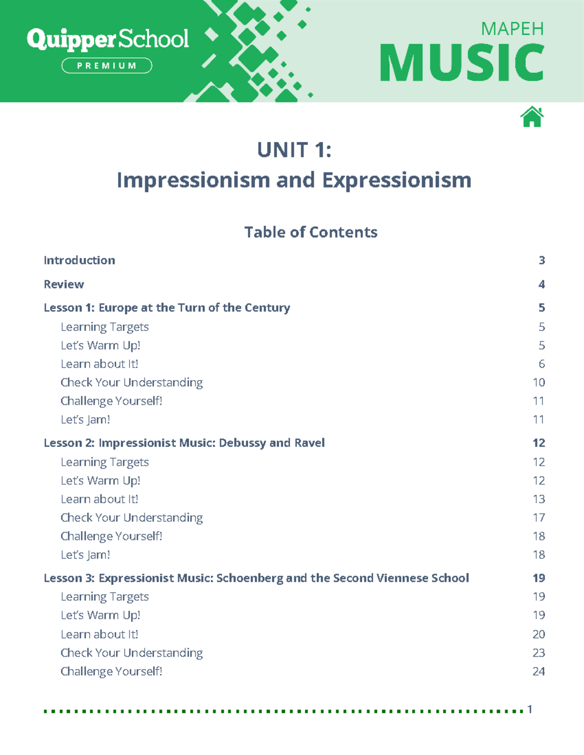 Final Music 10.1 Impressionism and Expressionism, 3 lessons - UNIT 1 ...