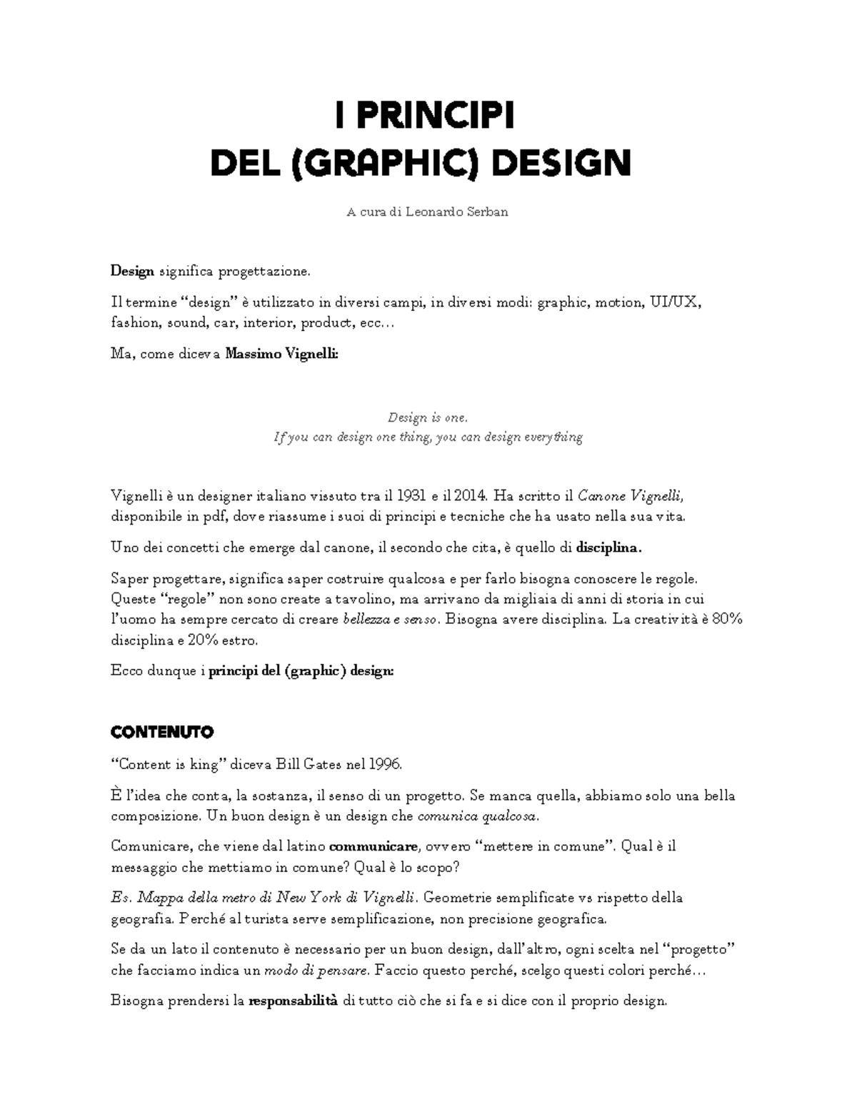 9e - Design principles (text) - I principi del (graphic) design A cura ...