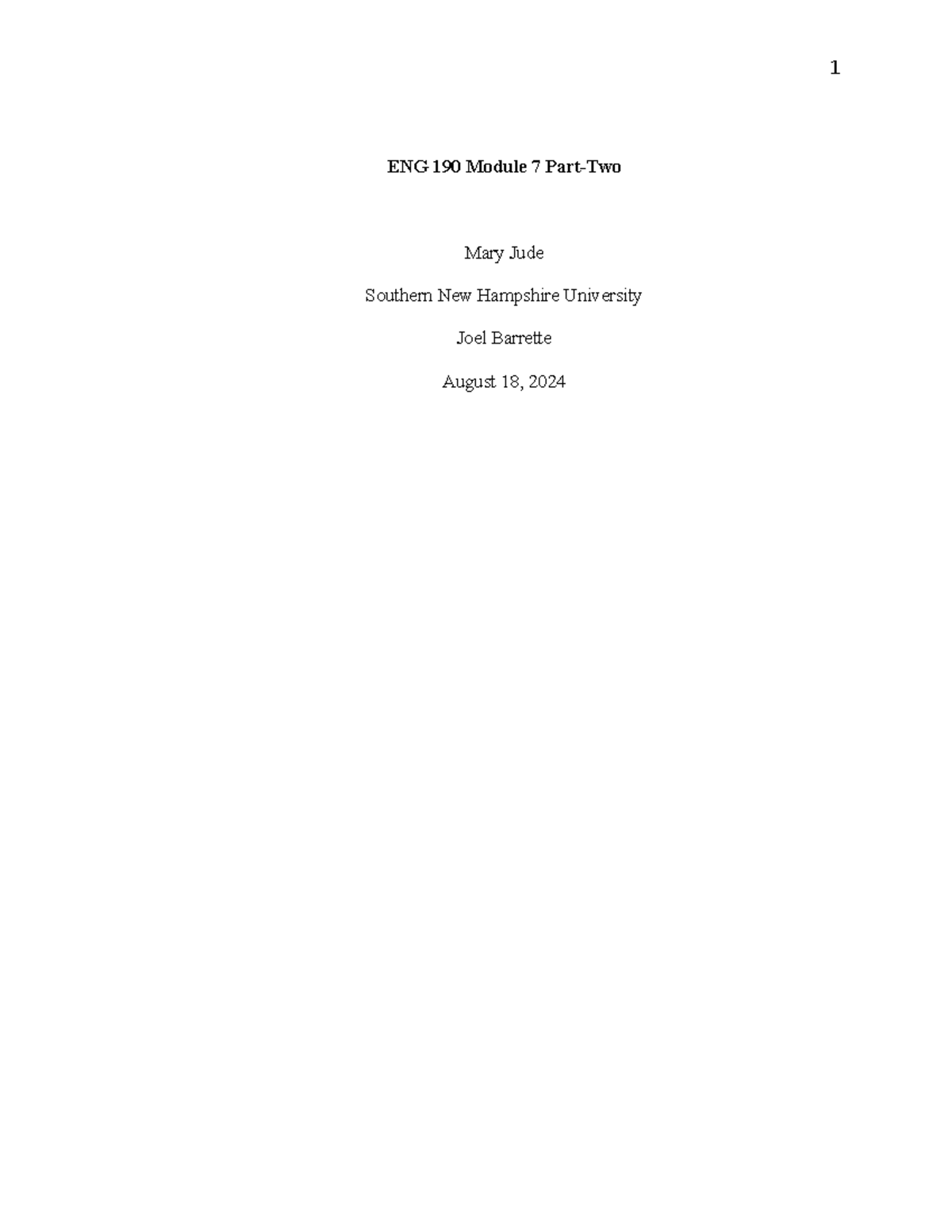 Module 7 Part Two Revised Draft - ENG 190 Module 7 Part-Two Mary Jude ...