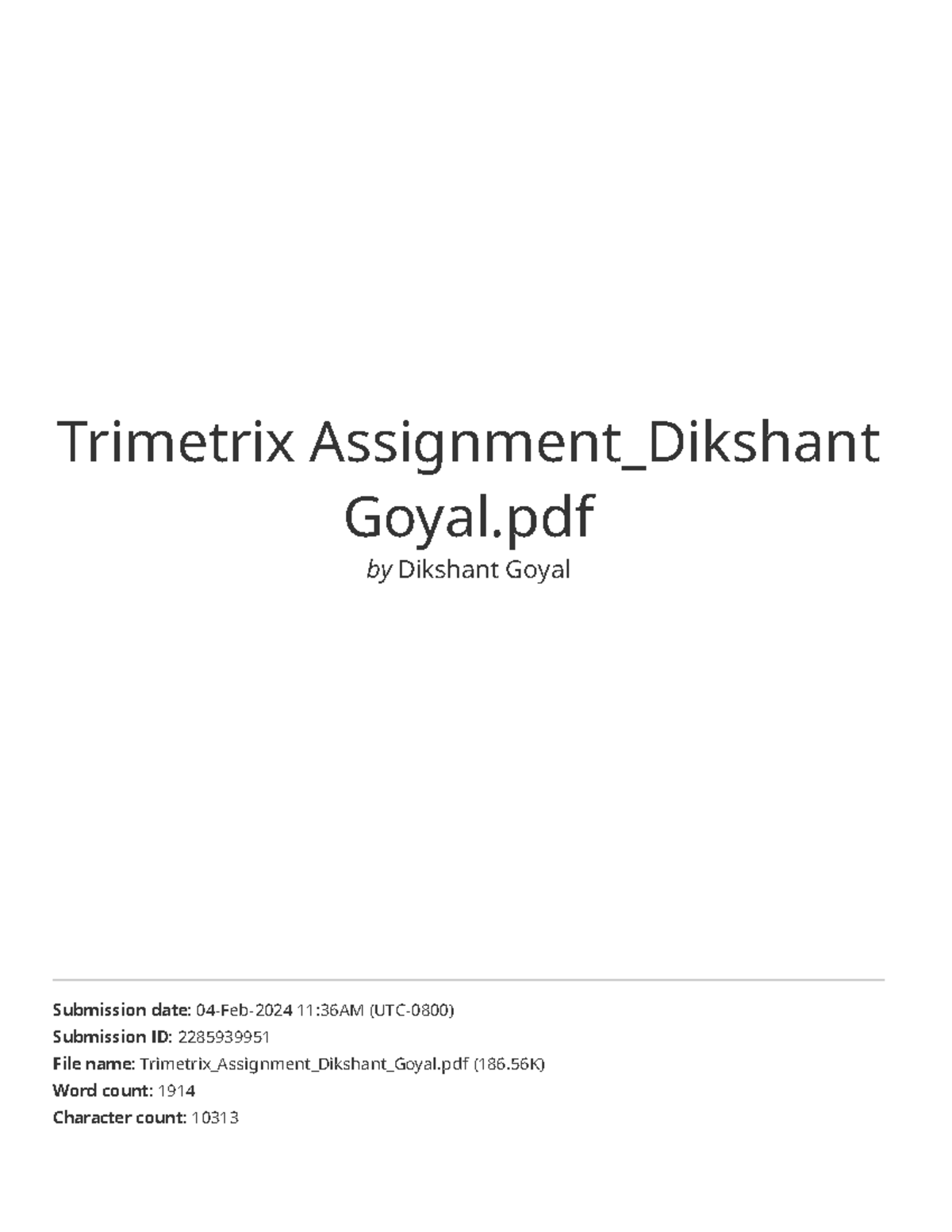 Trimetrix Assignment Dikshant Goyal - Trimetrix Assignment_Dikshant Goyal by Dikshant Goyal ...