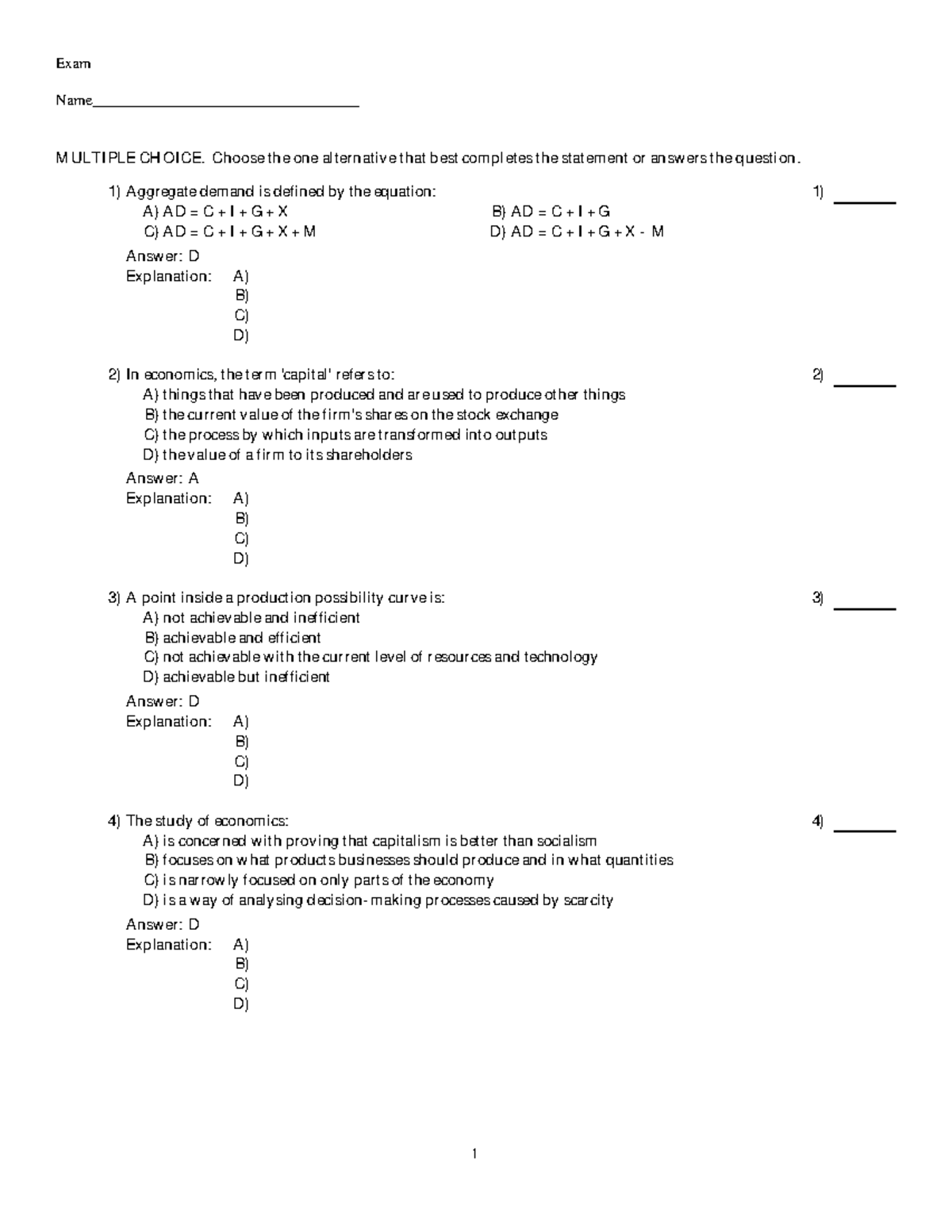 Testbank with answers - Exam Name ...