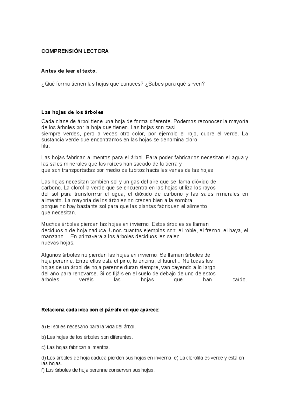 Comprensión Lectora laia - COMPRENSIÓN LECTORA Antes de leer el texto ...