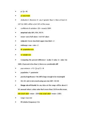 Stats Notes 0ct 31 2019 - MAT 115 - Stats Notes 10/31/ When given a ...