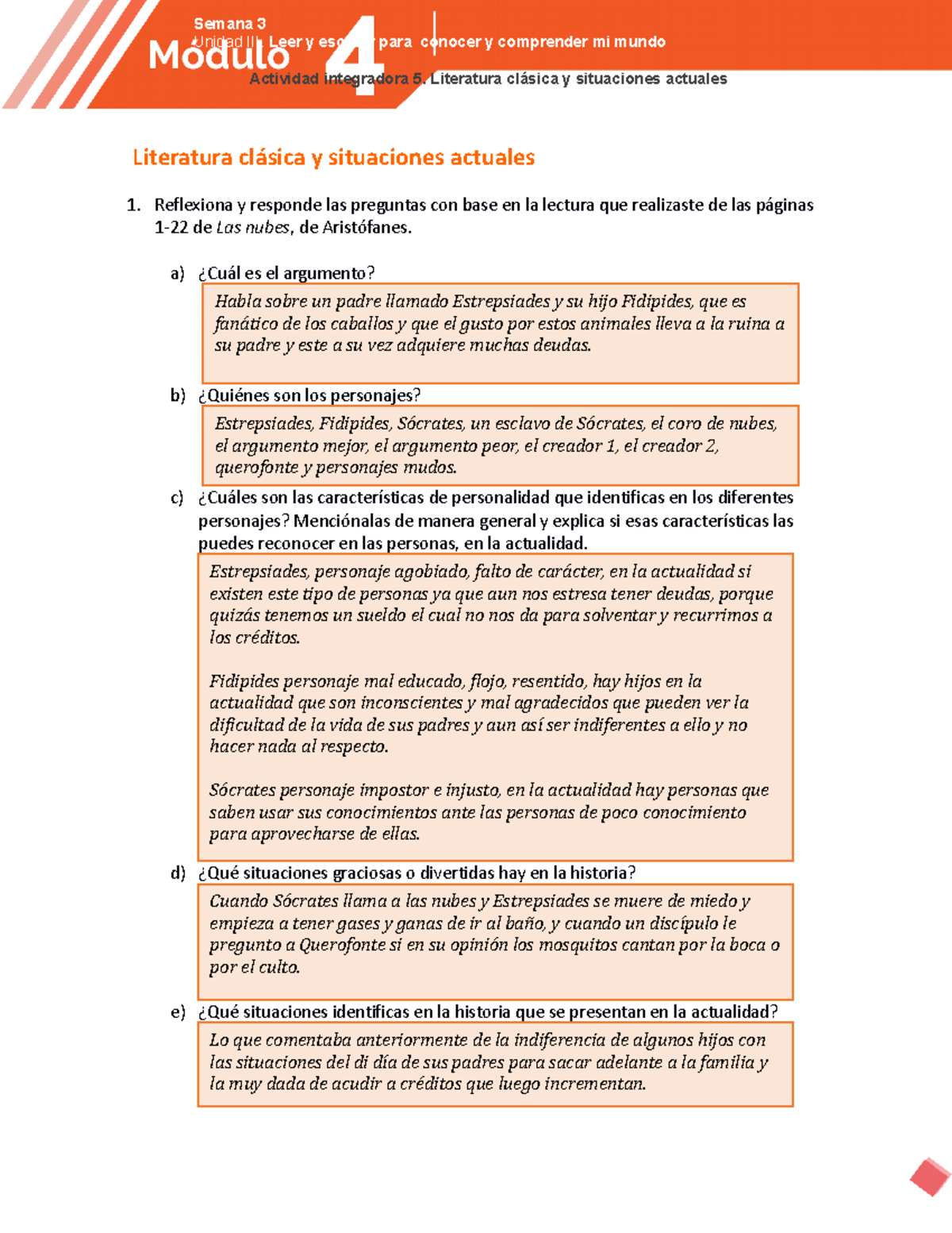 Actividad Integradora 5 semana 3 modulo 4 - Literatura clásica y ...