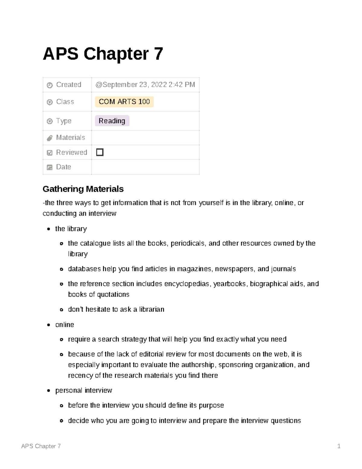 APS Chapter 7 - Studocu